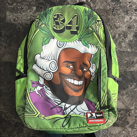 Sprayground | Bags | Sprayground Shaq Green Graphic Backpack | Poshmark